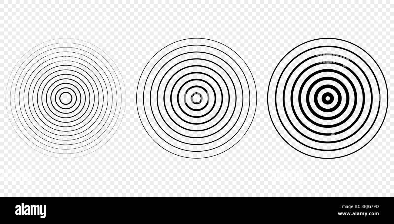 Concentric circles icon abstract Black and White Stock Photos & Images ...