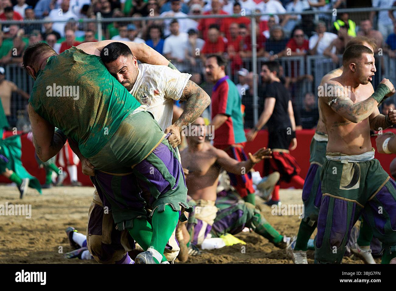 Florence, Historical Florentine Football Match Bianchi Verdi in Piazza ...