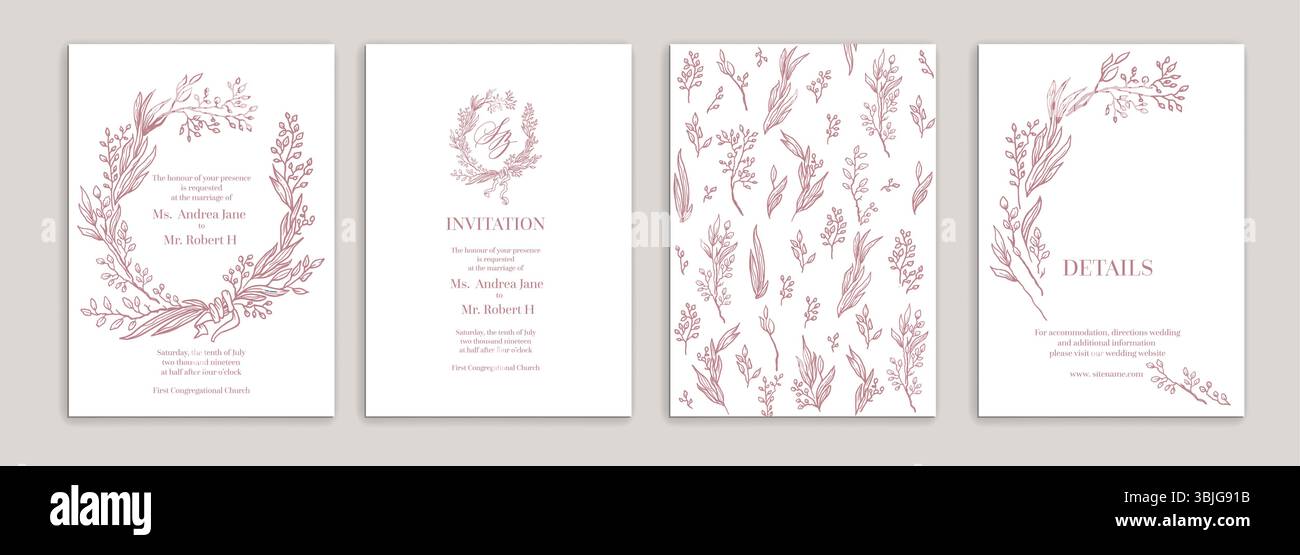 Wedding cards set Stock Vector Image & Art - Alamy
