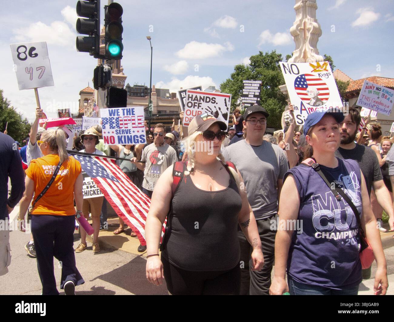 "No Kings" protest in Kansas City, Missouri, USA. June 14, 2025 Stock ...