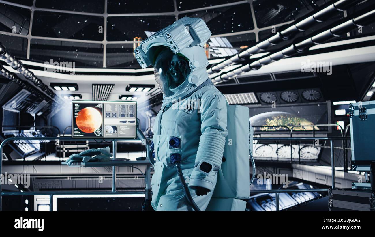 Woman in helmet checks data hi-res stock photography and images - Alamy