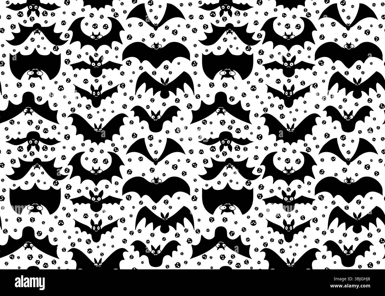 Kawaii bat illustration Black and White Stock Photos & Images - Alamy