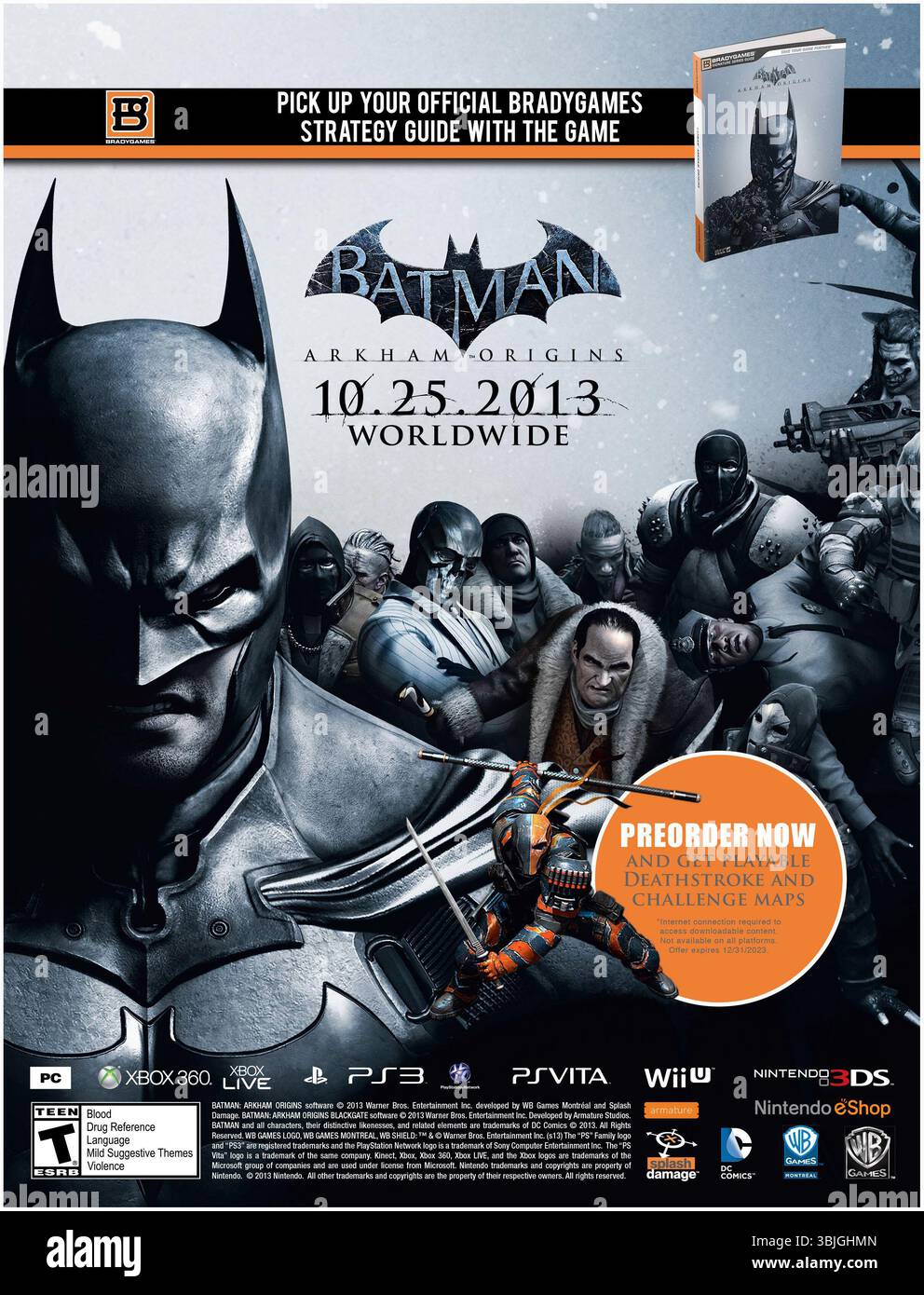 2013 Batman: Arkham Origins video game by WB Games Montréal and published by Warner Bros ...