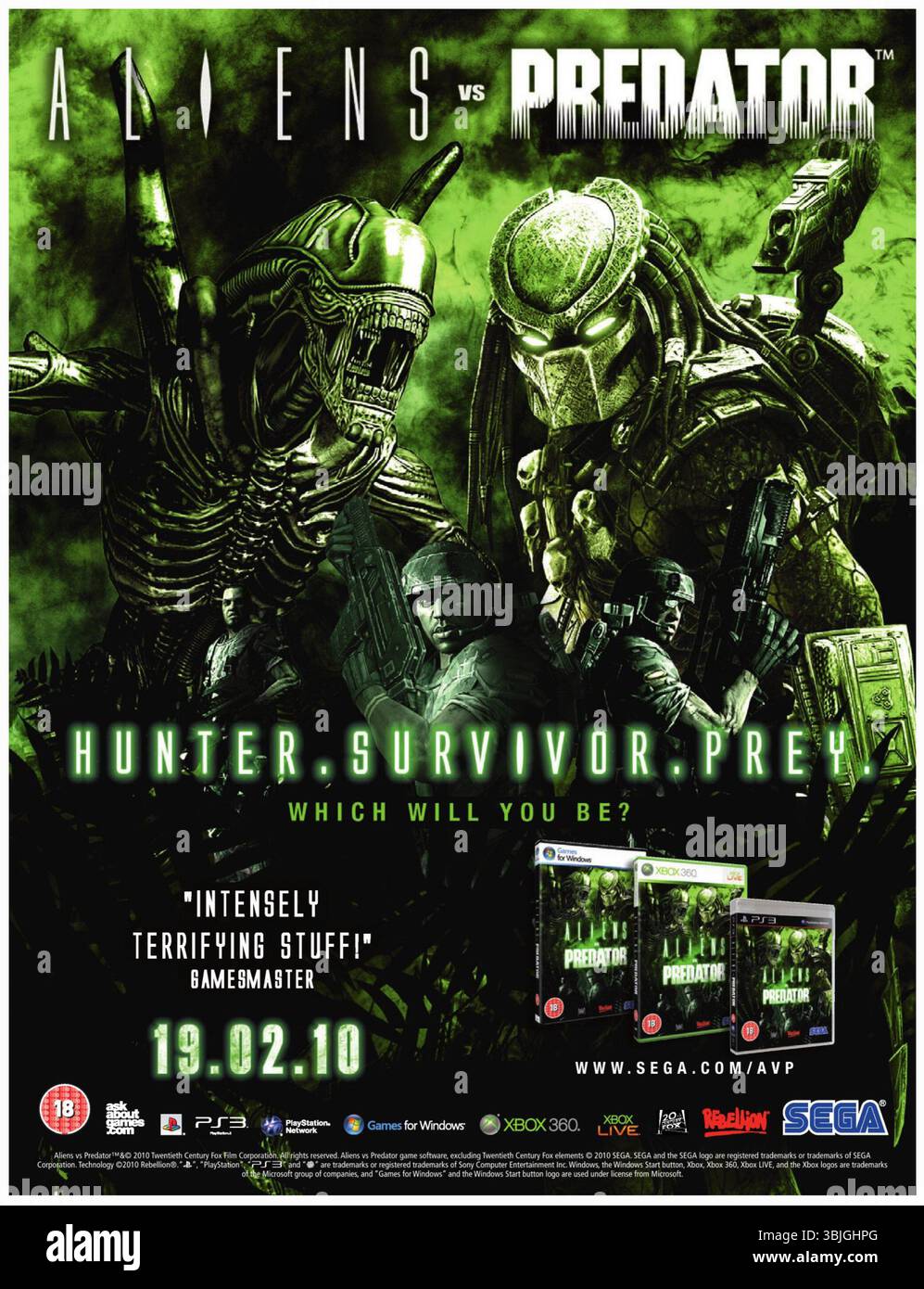2010 UK Aliens vs. Predator video game by Rebellion Developments ad ...