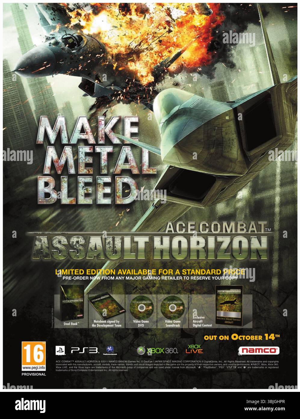 2011 UK Ace Combat: Assault Horizon, flight simulation video game ...