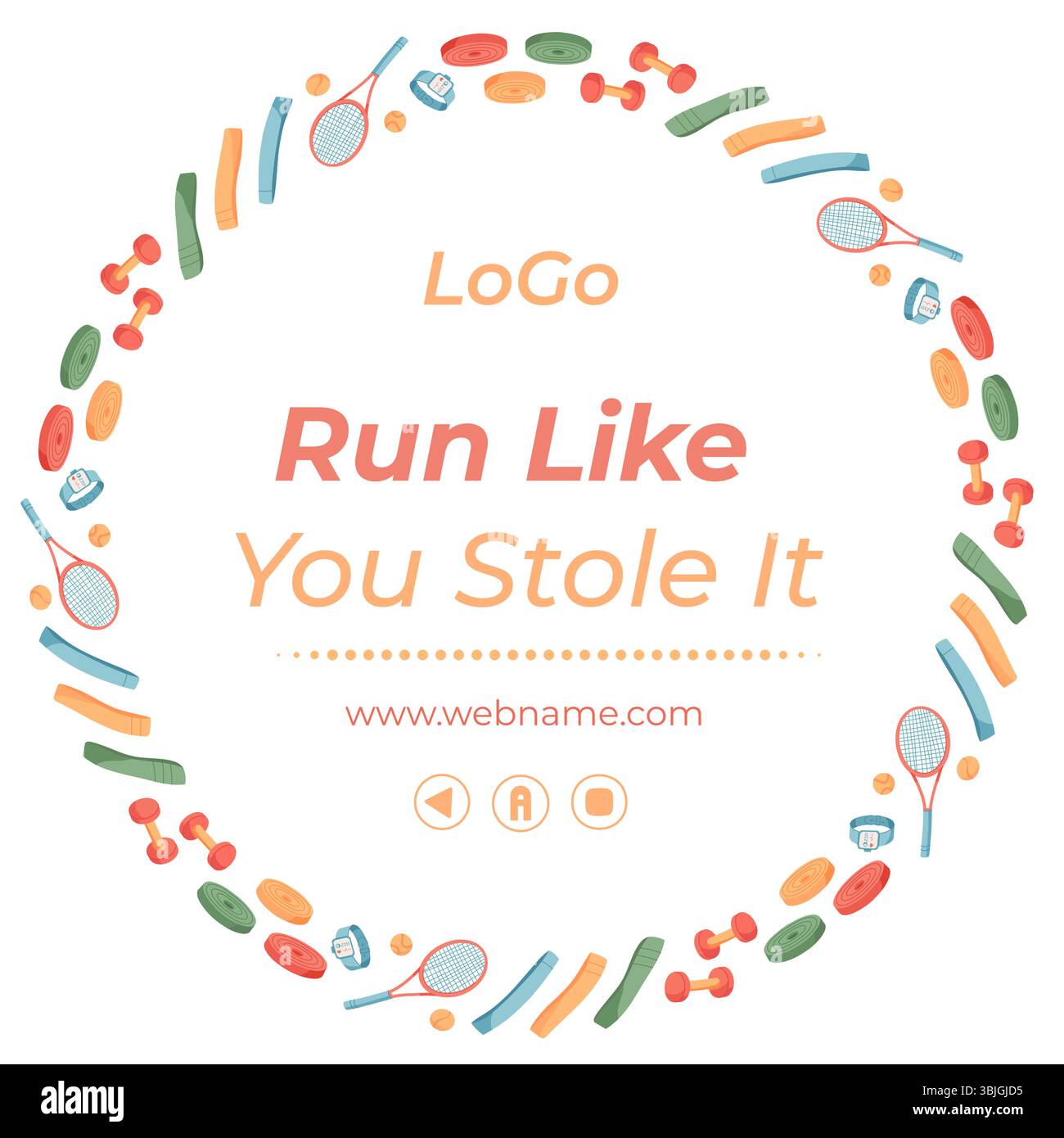 Colorful Flat Fitness Border Design Stock Vector Image & Art - Alamy