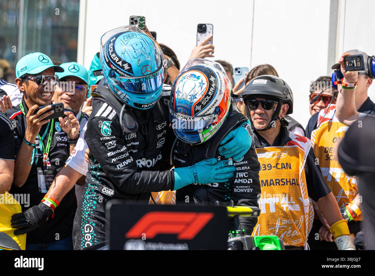 Montreal, Canada. 15 Jun, 2025. Andrea Kimi Antonelli, George Russell ...