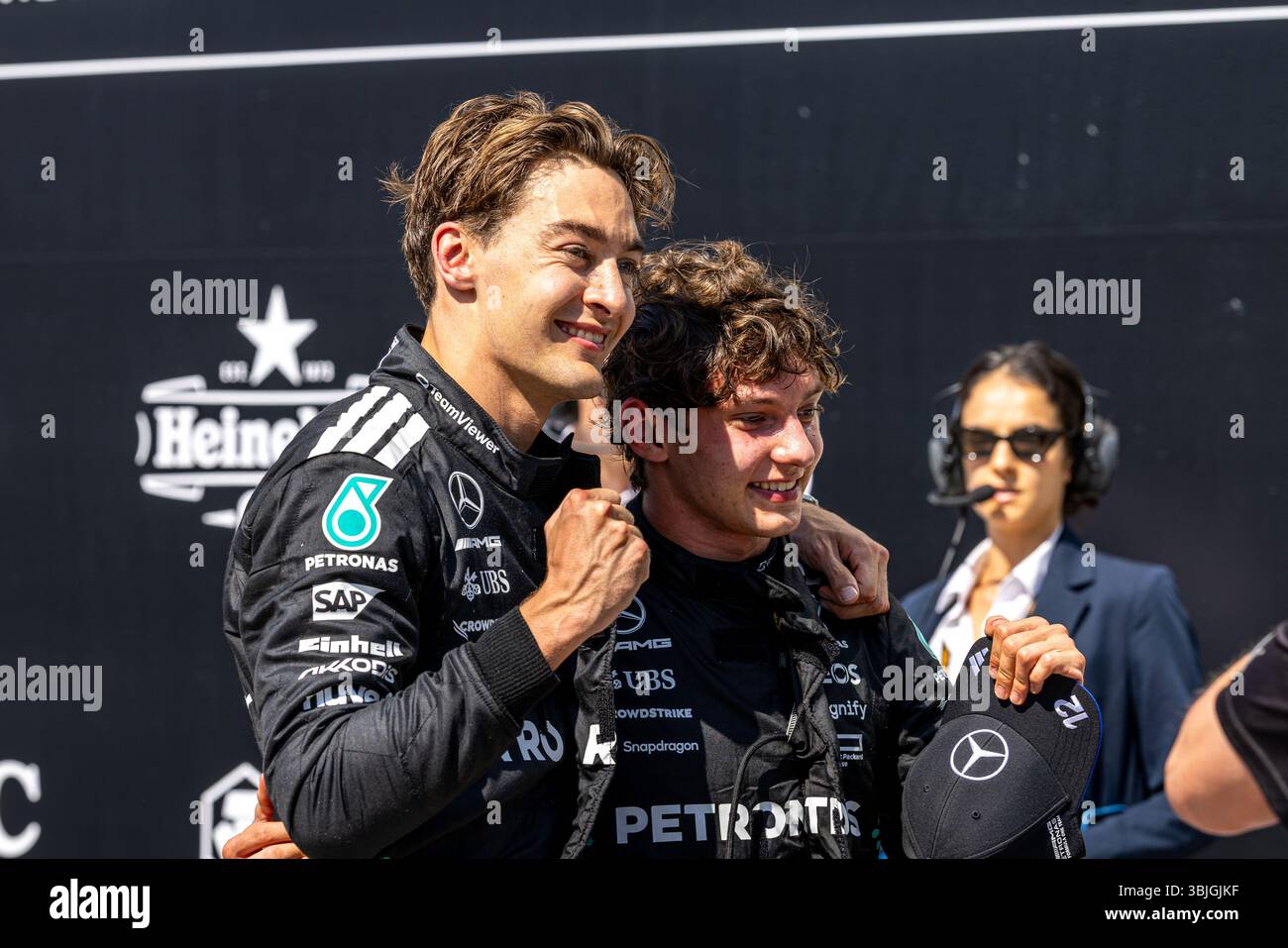 Montreal, Canada. 15 Jun, 2025. Andrea Kimi Antonelli, George Russell ...