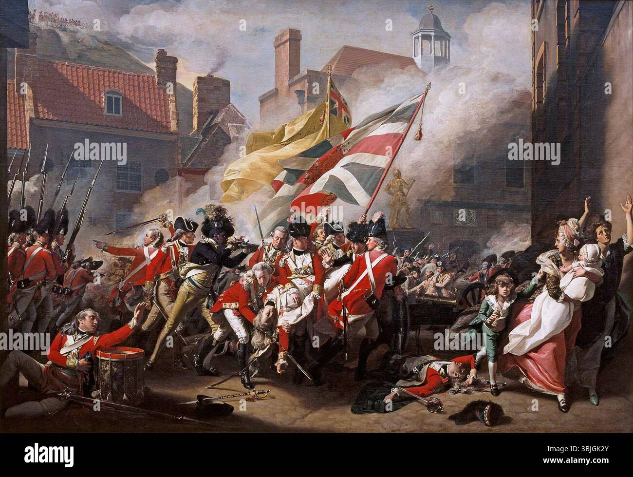 The Death of Major Peirson, 6 January 1781, OIl Painting by John ...