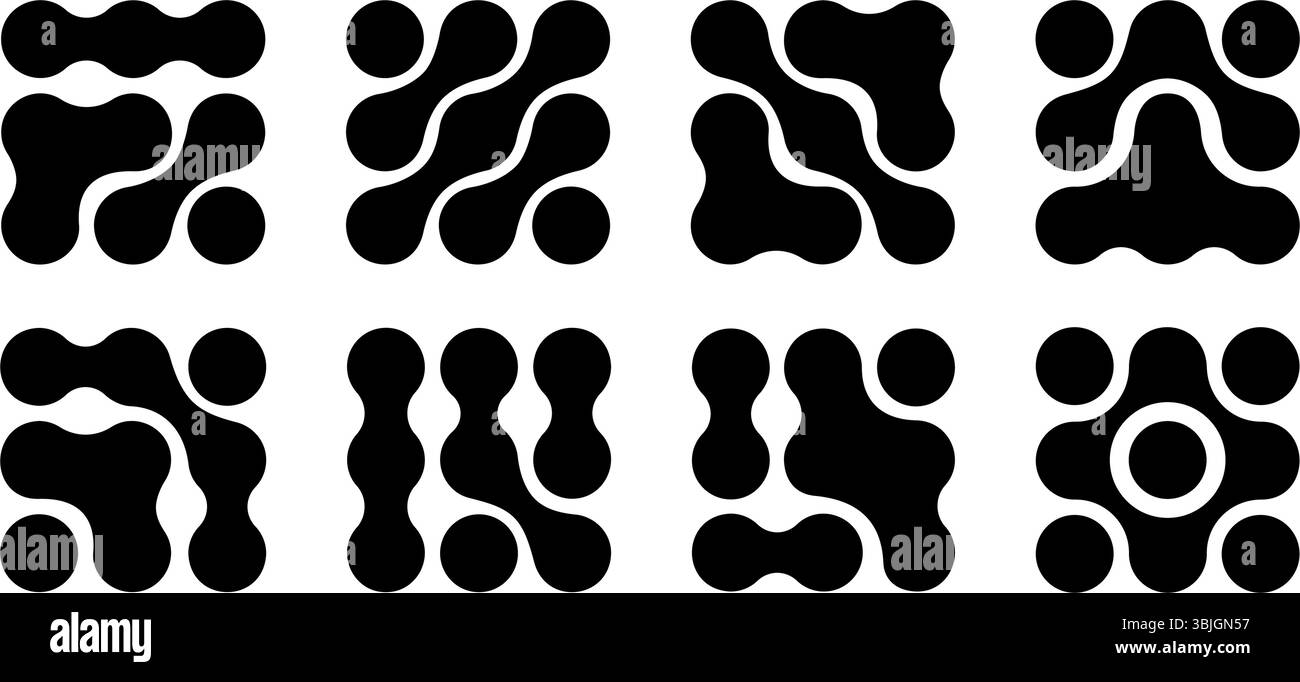 Metaball textures. Connected liquid drops, round dots or morph shapes ...