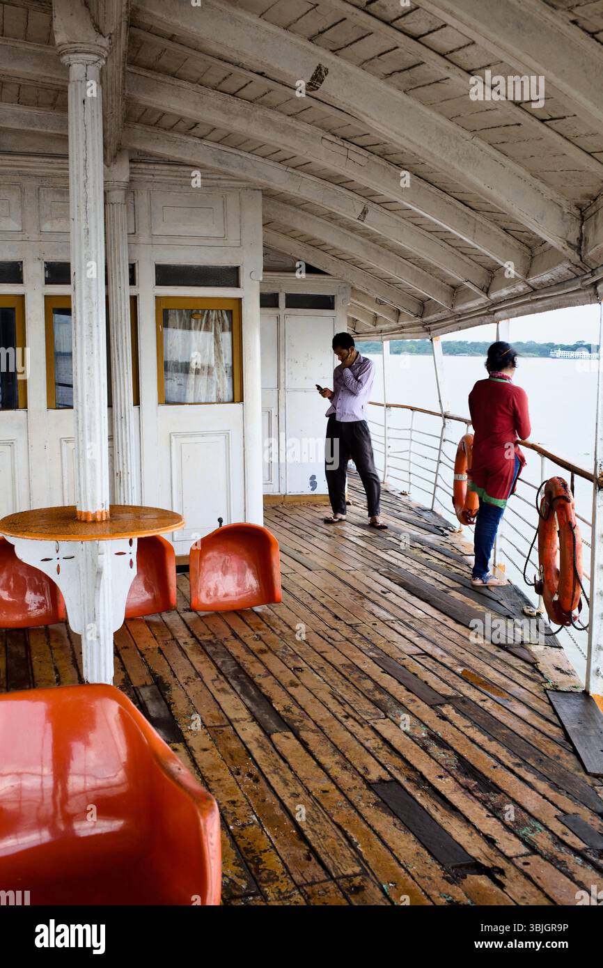 First-class teak deck of the PS Ostrich, a 1929 colonial-era paddle ...