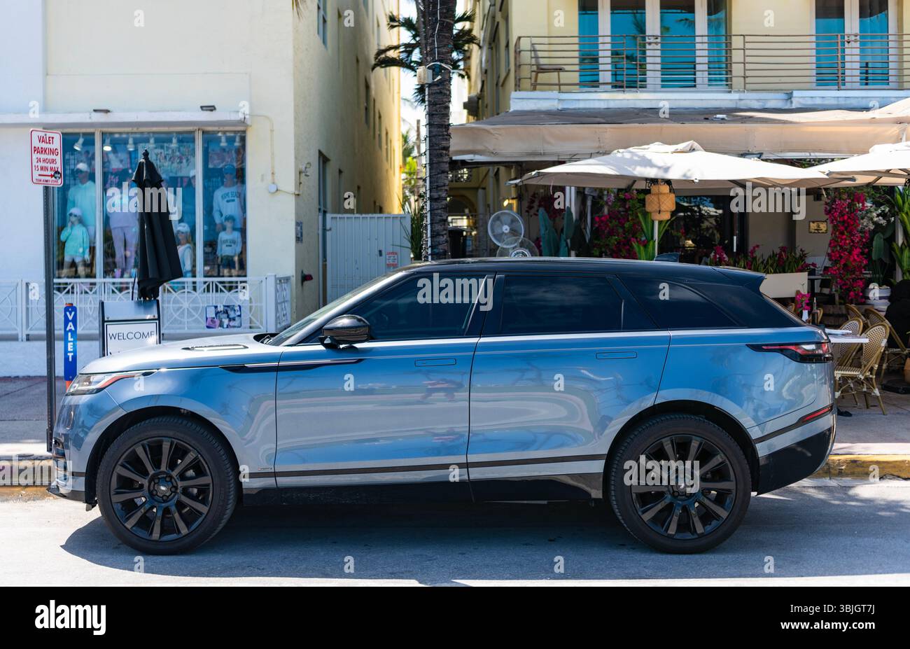Miami, Florida, USA - April 04, 2025: Range Rover Velar 2019 crossover ...
