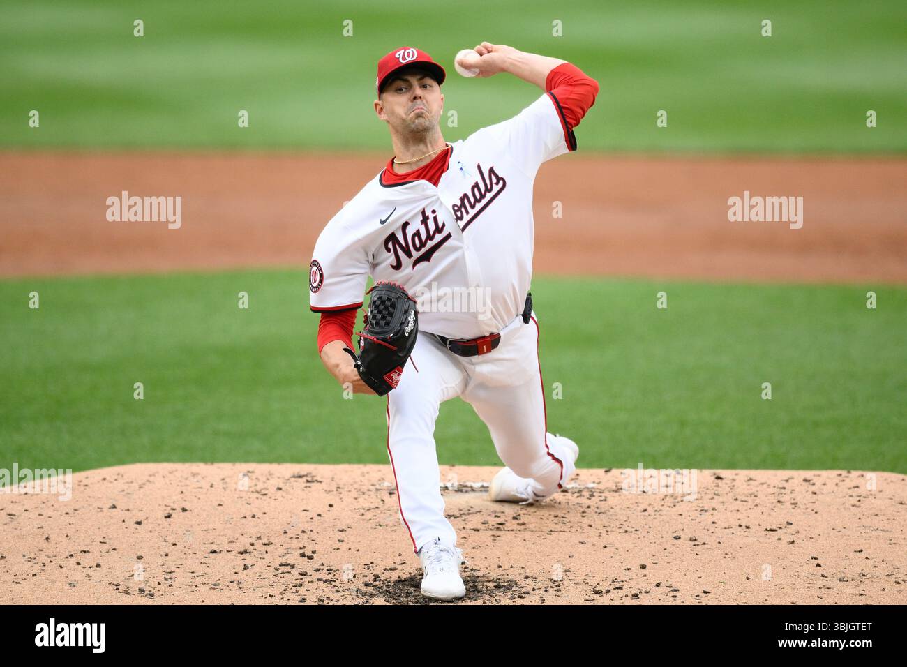 Washington Nationals starting pitcher MacKenzie Gore in action during a ...