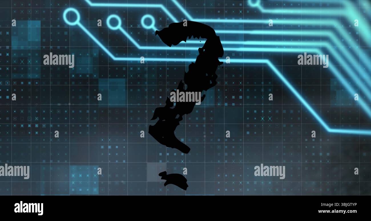 Glowing cyan grid forming digital hi-res stock photography and images ...