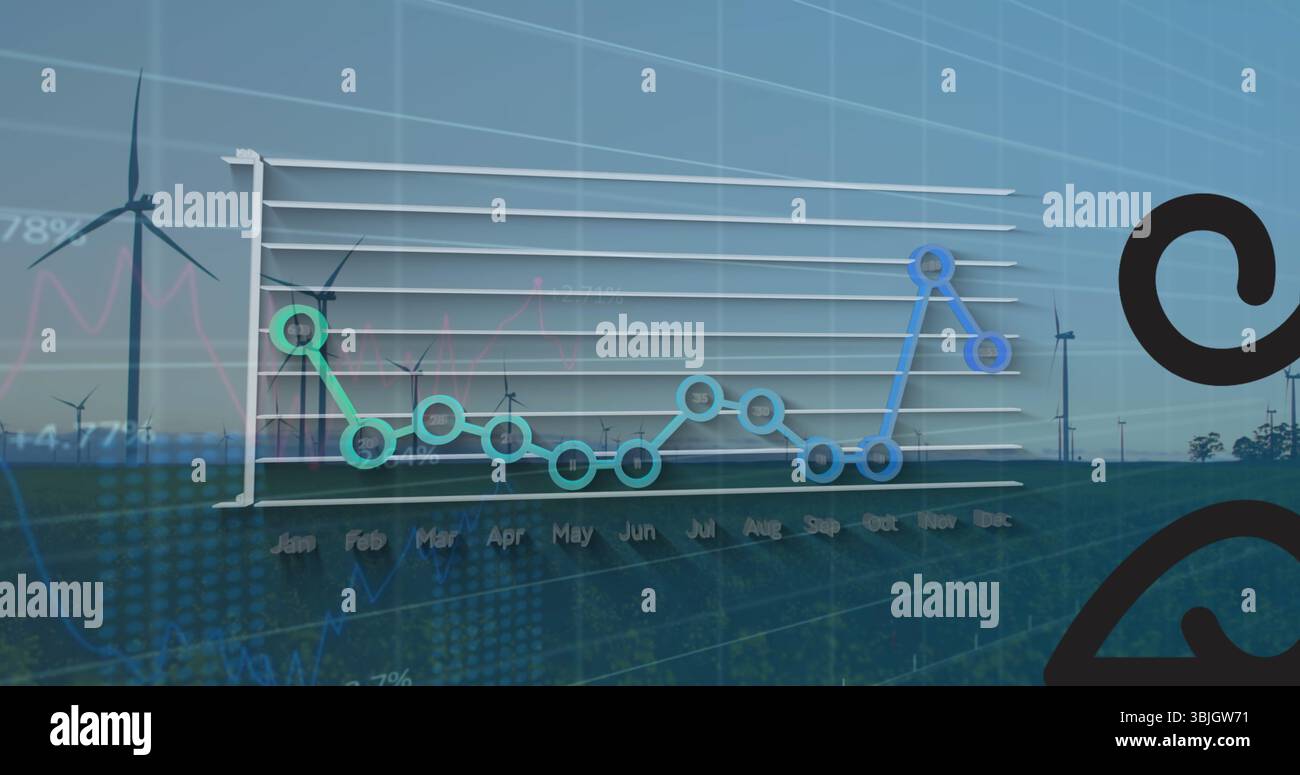 Financial graph overlay wind turbines hi-res stock photography and images - Alamy