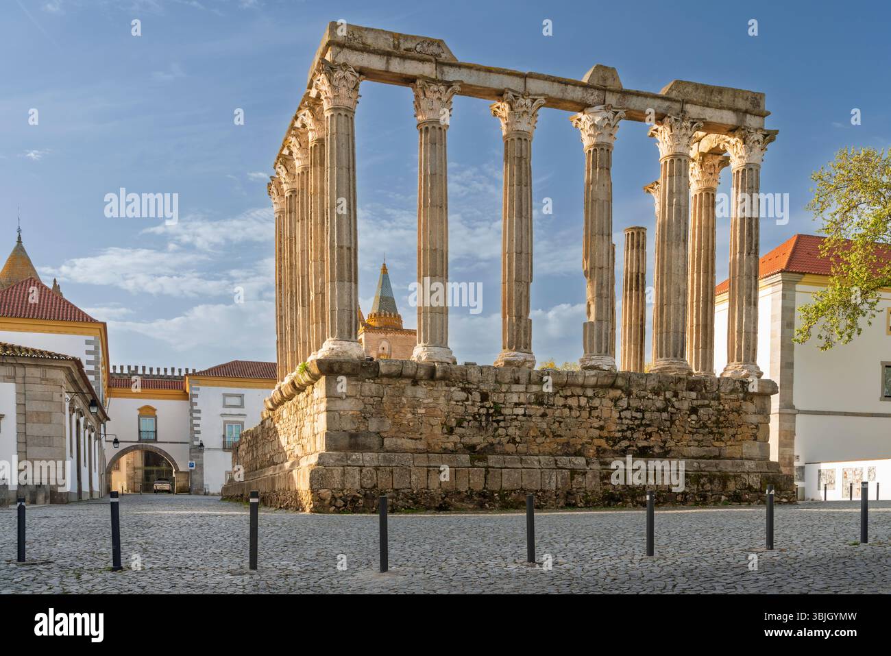 The Roman Temple ruins in Evora, Portugal, Europe Stock Photo - Alamy