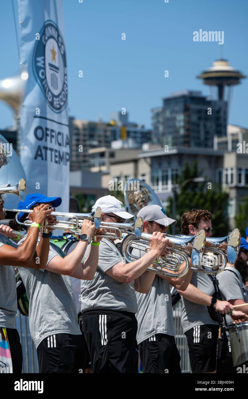 Seattle, USA. 15th Jun 2025. Just after 4:00pm The Seattle Sounders an ...