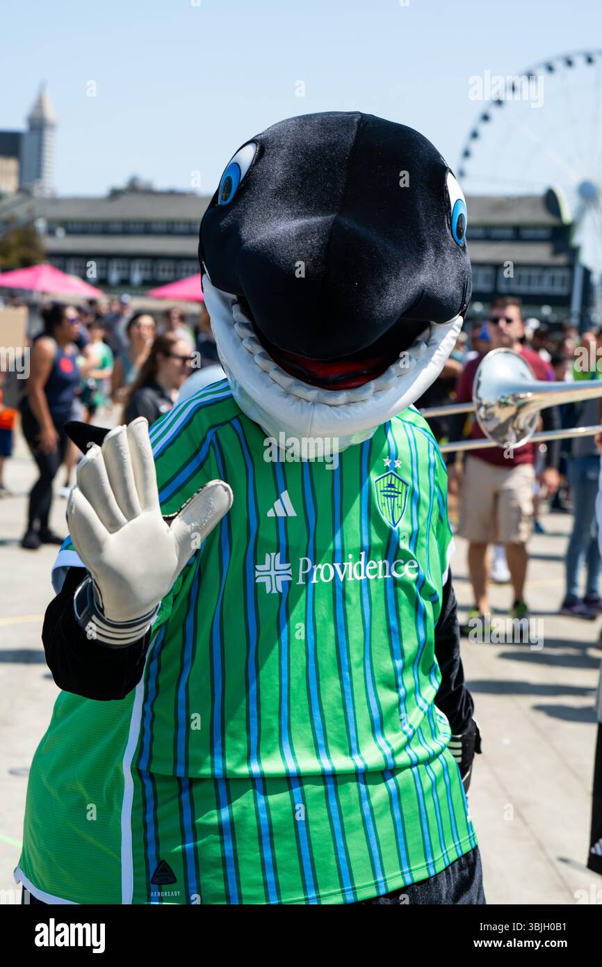 Seattle, USA. 15th Jun 2025. Just after 4:00pm The Seattle Sounders an ...