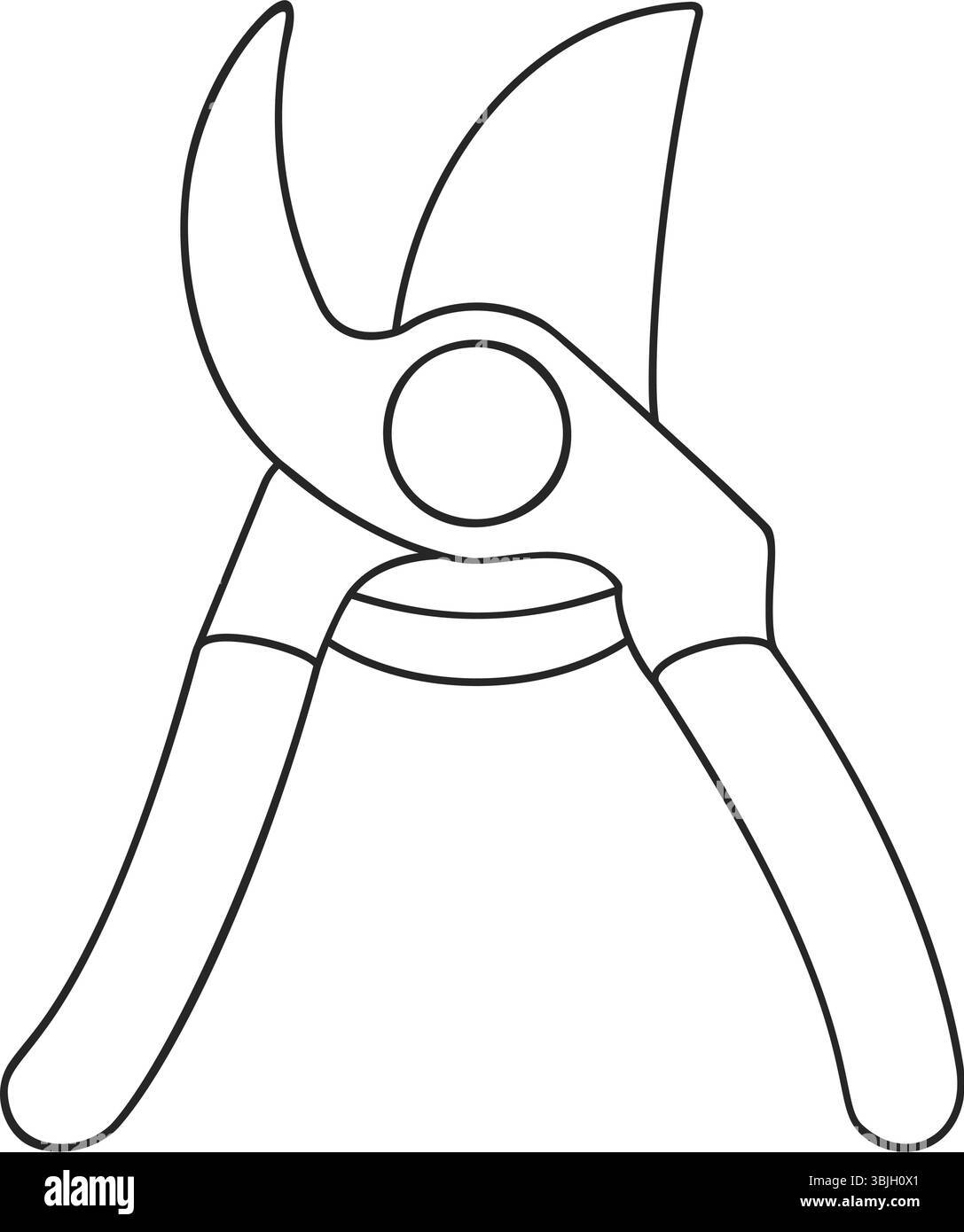 Secateurs or bypass pruning shears as an outline vector icon Stock ...
