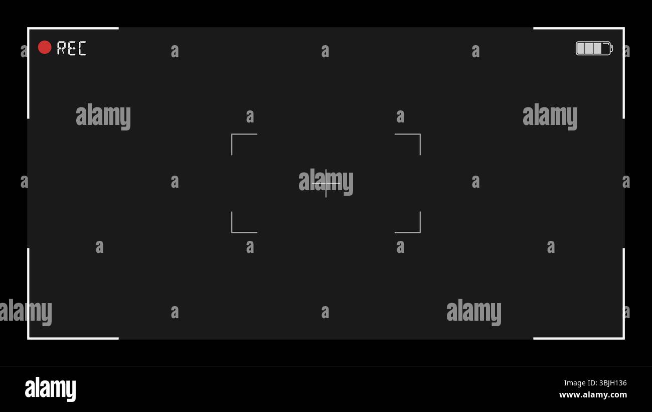 Video camera frame viewfinder with blank recording screen display in ...