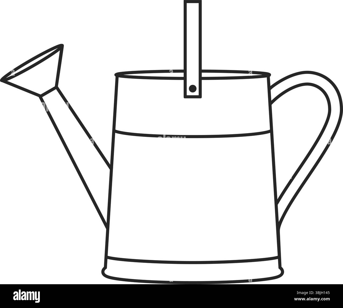 Metal watering can garden tool as an outline vector icon Stock Vector ...