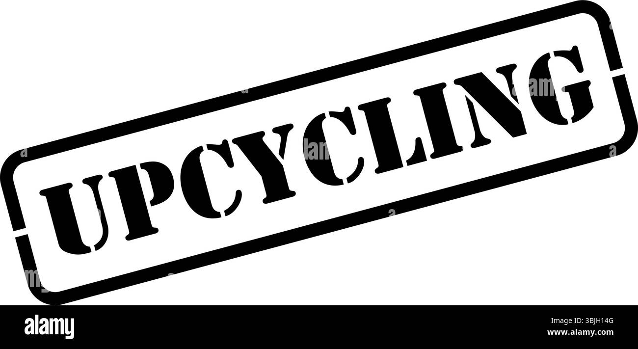 Upcycling label in stencil lettering as an isolated stamp vector Stock ...