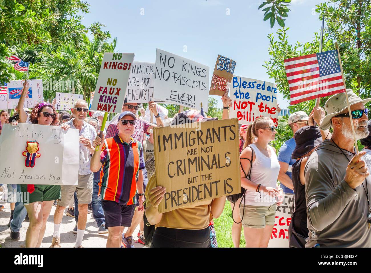Miami Beach Florida,Pride Park,No Kings Day Protest Protests organized ...