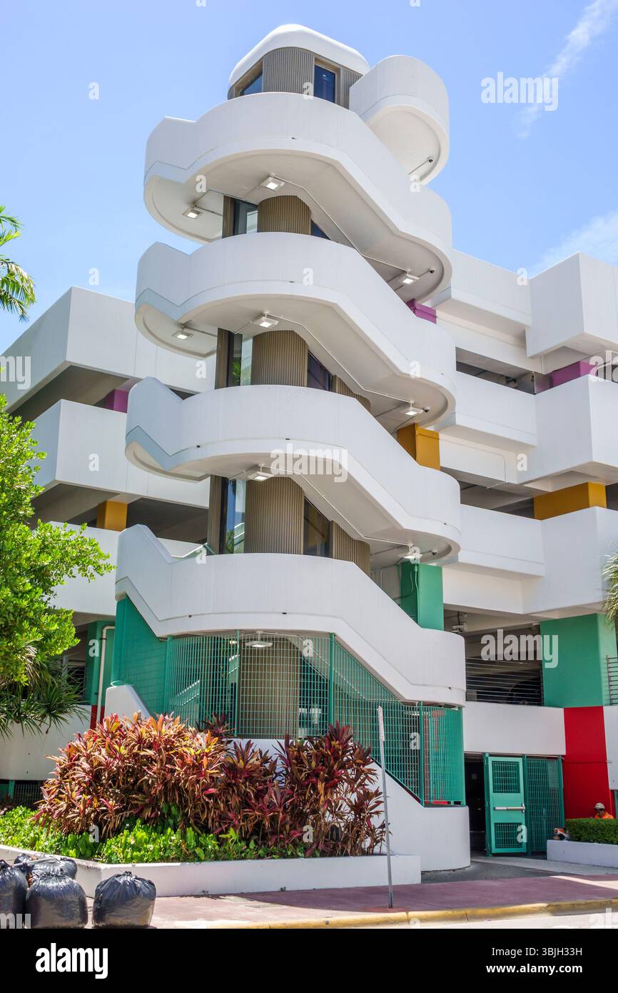 Miami Beach Florida,City Hall Parking Garage,exterior building,public ...