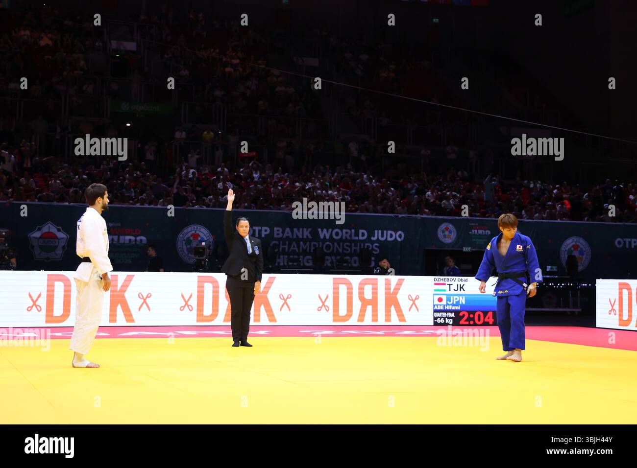 (L-R) DZHEBOV Obid (TJK), Hifumi Abe (JPN), JUNE 14, 2025 -Judo : World ...