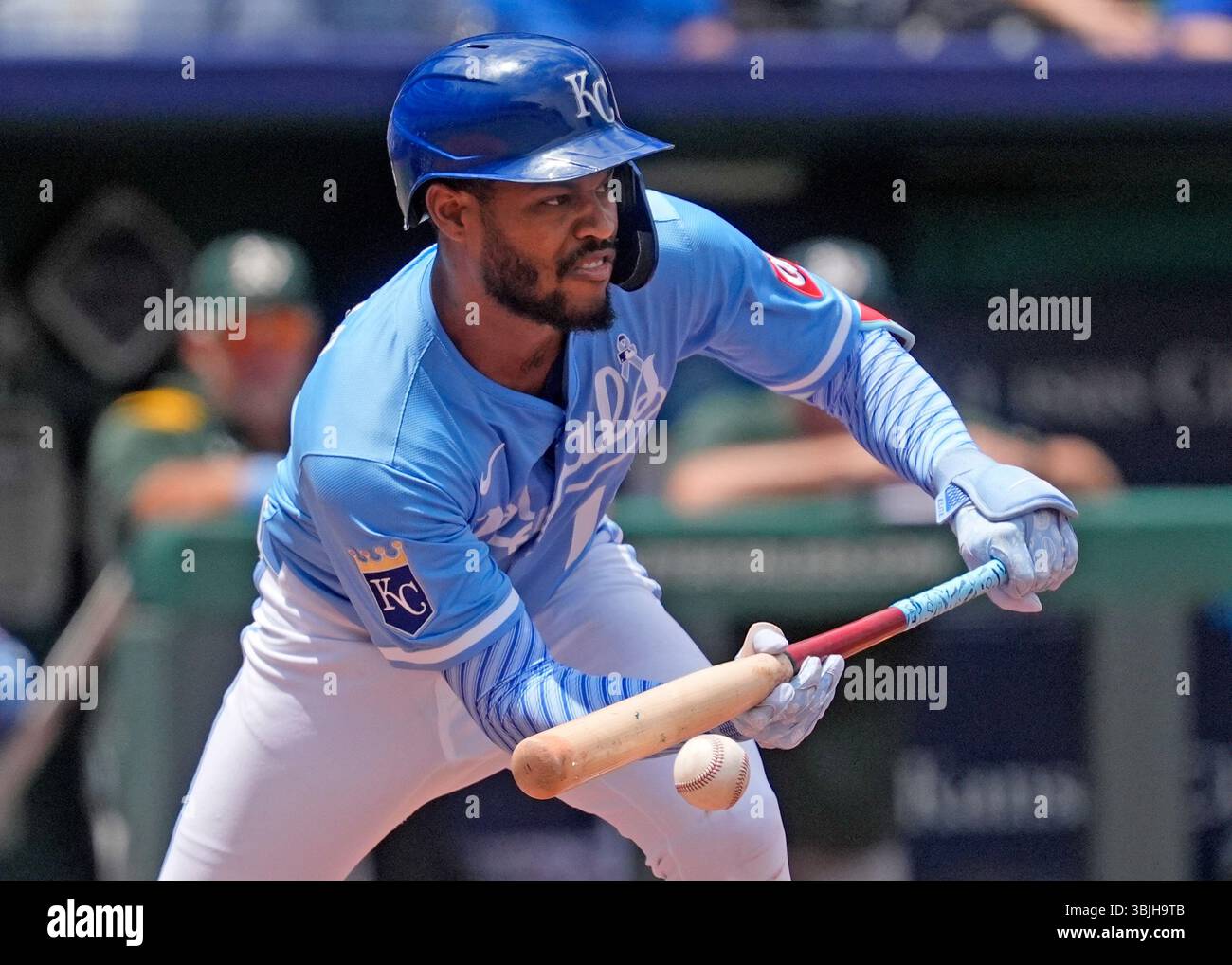 Kansas City, USA. June 15, 2025: Kansas City Royals third base Maikel ...