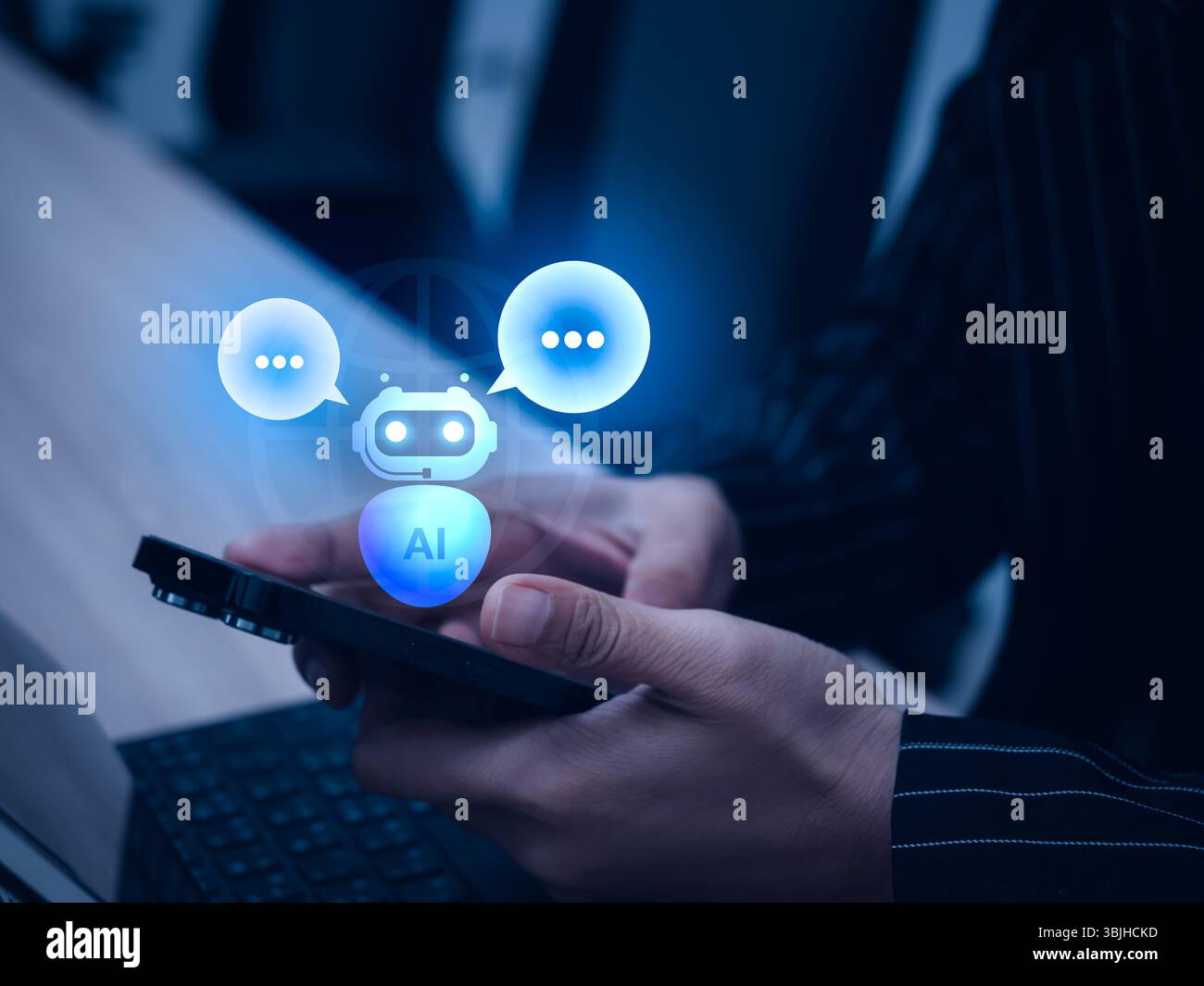 AI chatbot technology concept. Smart conversation assistant, robot with ...