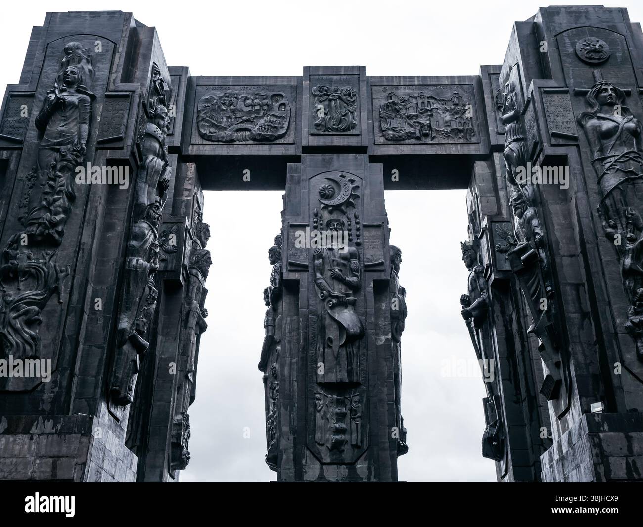 Chronicles of Georgia, monument history, design detail on black ...