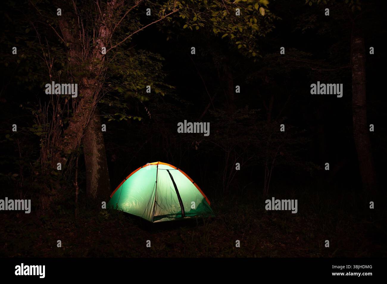 Green tent night hi-res stock photography and images - Alamy