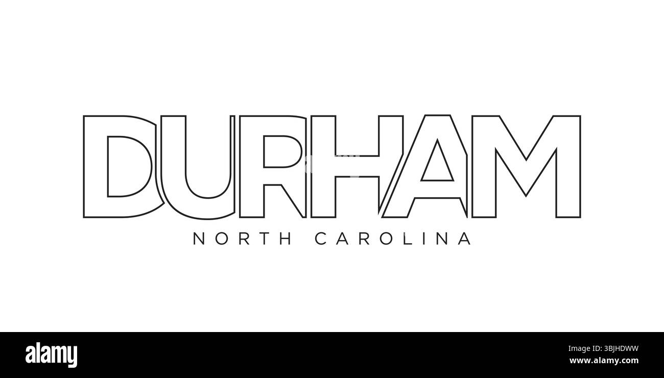 Durham, North Carolina, USA typography slogan design. America logo with ...