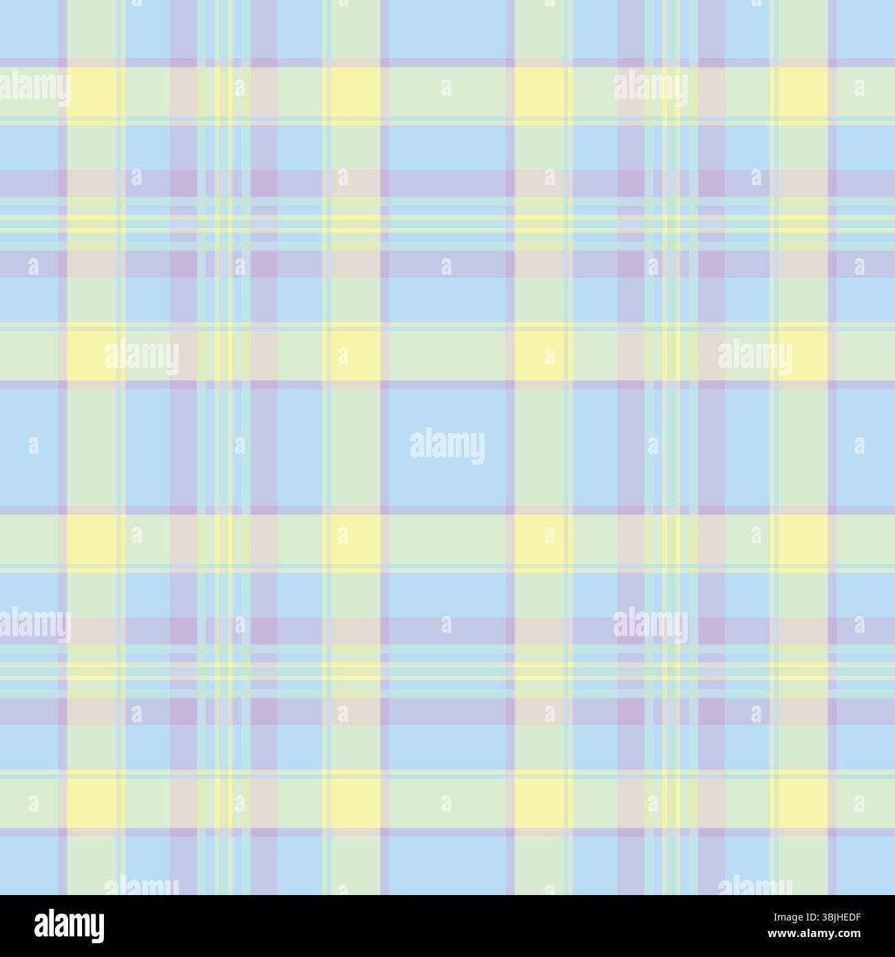 Pastel plaid pattern featuring a blend of soft, calming colors, evokes ...