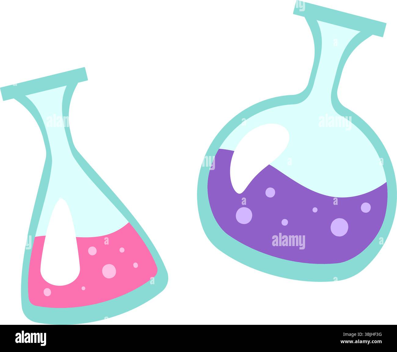 A colorful and playful illustration of a beaker filled with vibrant ...