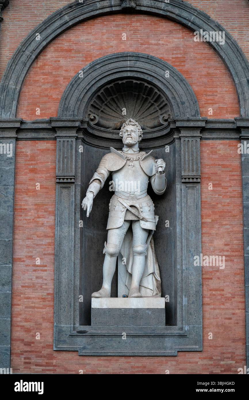 Statues on Palazzo Reale, the royal palace, palace of the viceroys on ...