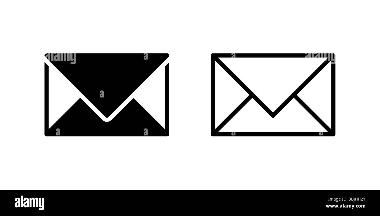 Simple envelope icon set for mail, messaging, and communication design ...