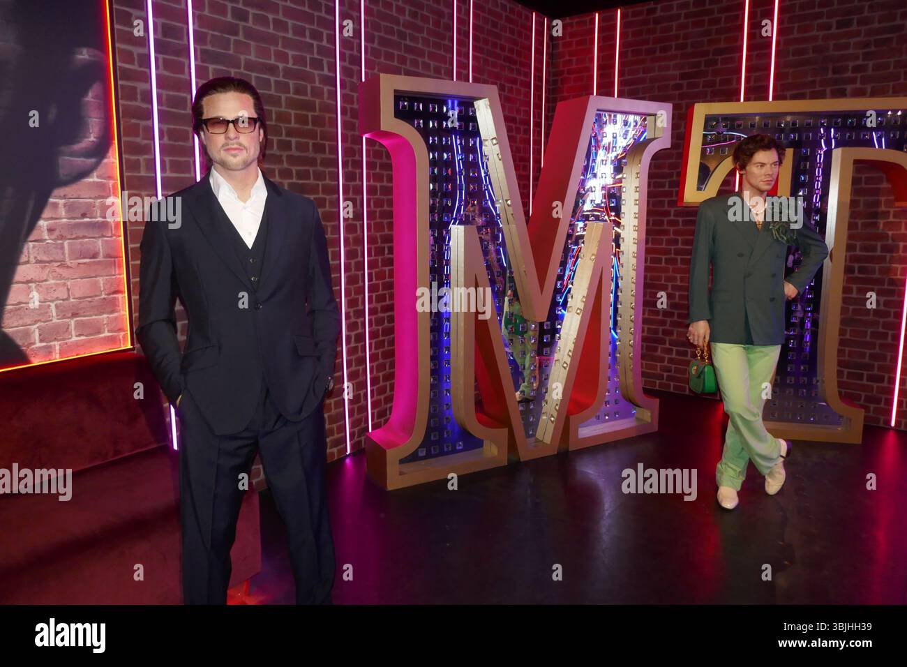 London, England 1st June 2025 Actor Brad Pitt & Singer Harry Styles Wax ...