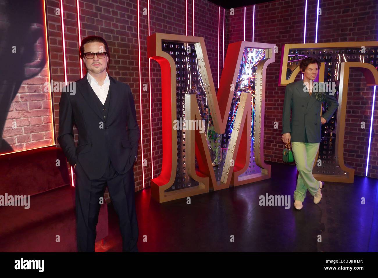 London, England 1st June 2025 Actor Brad Pitt & Singer Harry Styles Wax ...