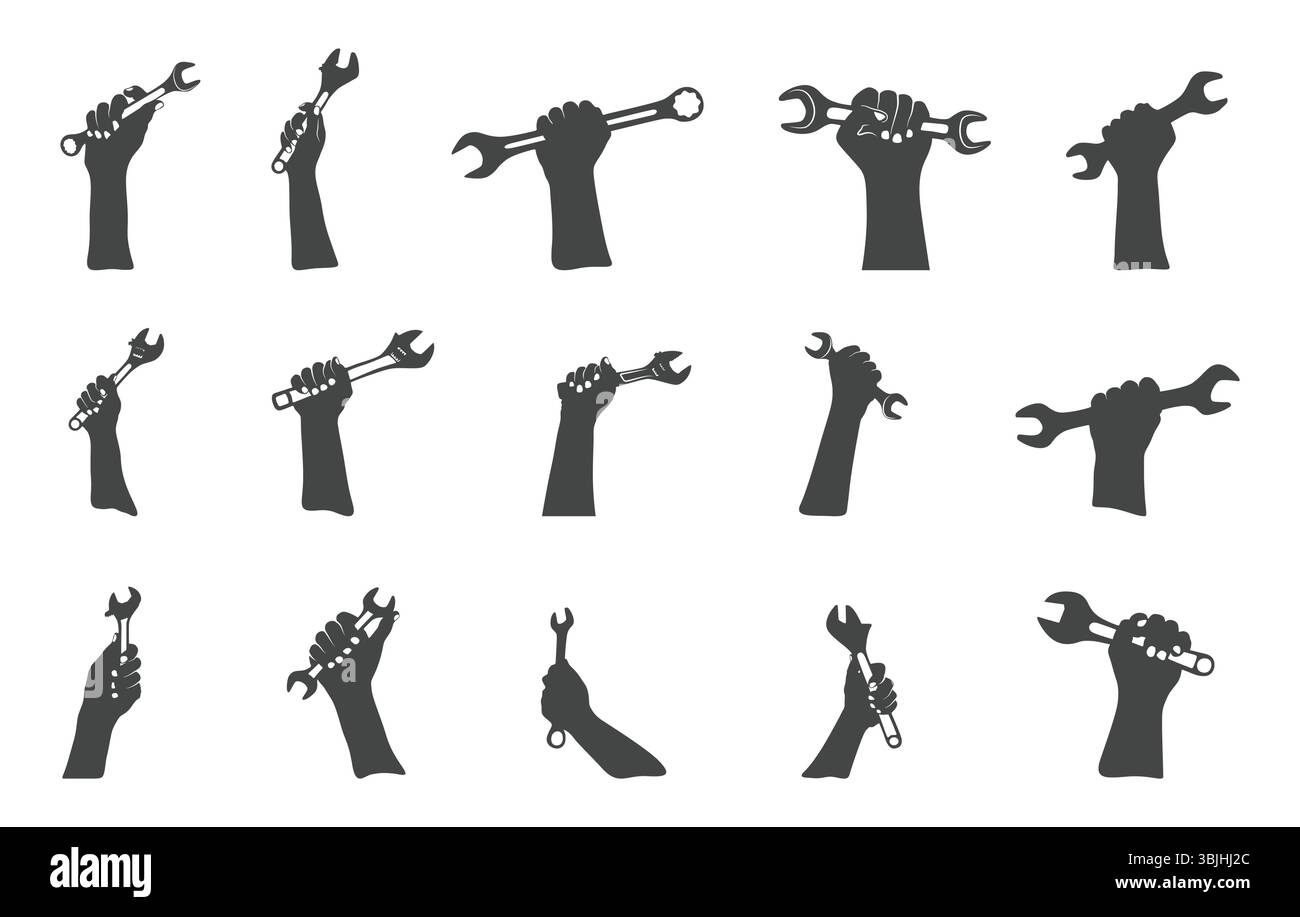 Hand holding wrench svg, Hand holding wrench silhouette, Hand holding ...