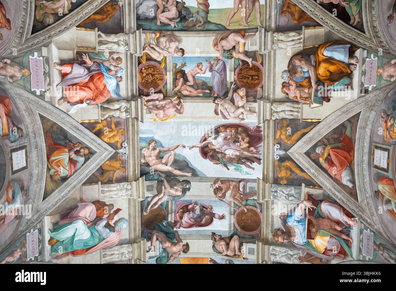 "The Creation of Adam" from Michelangelo's fresco at the Sistine Chapel in Vatican City Stock ...