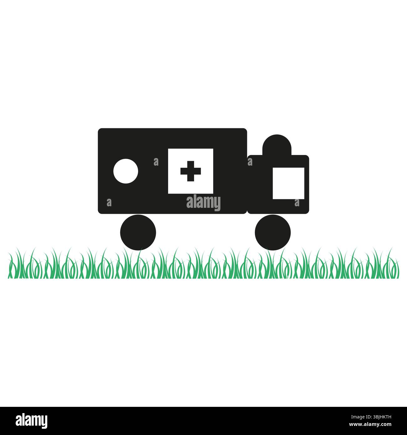 Ambulance icon shape. Emergency vehicle silhouette. Medical transport ...
