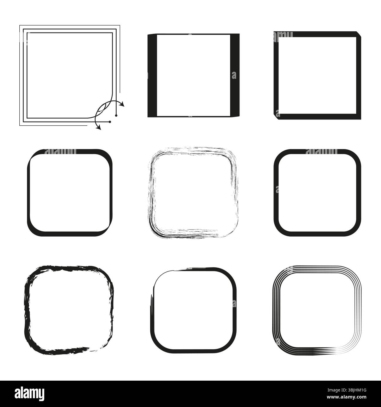White square grid. Clean geometric layout. Vector shape collection ...