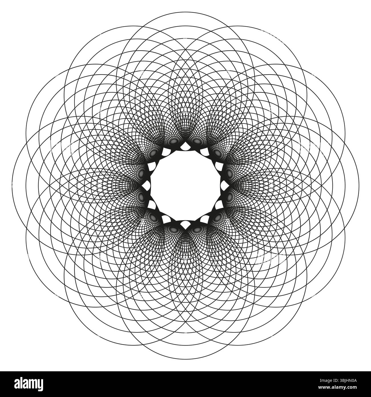 Radial Mesh Form Circular Geometric Pattern Black Abstract Symmetry