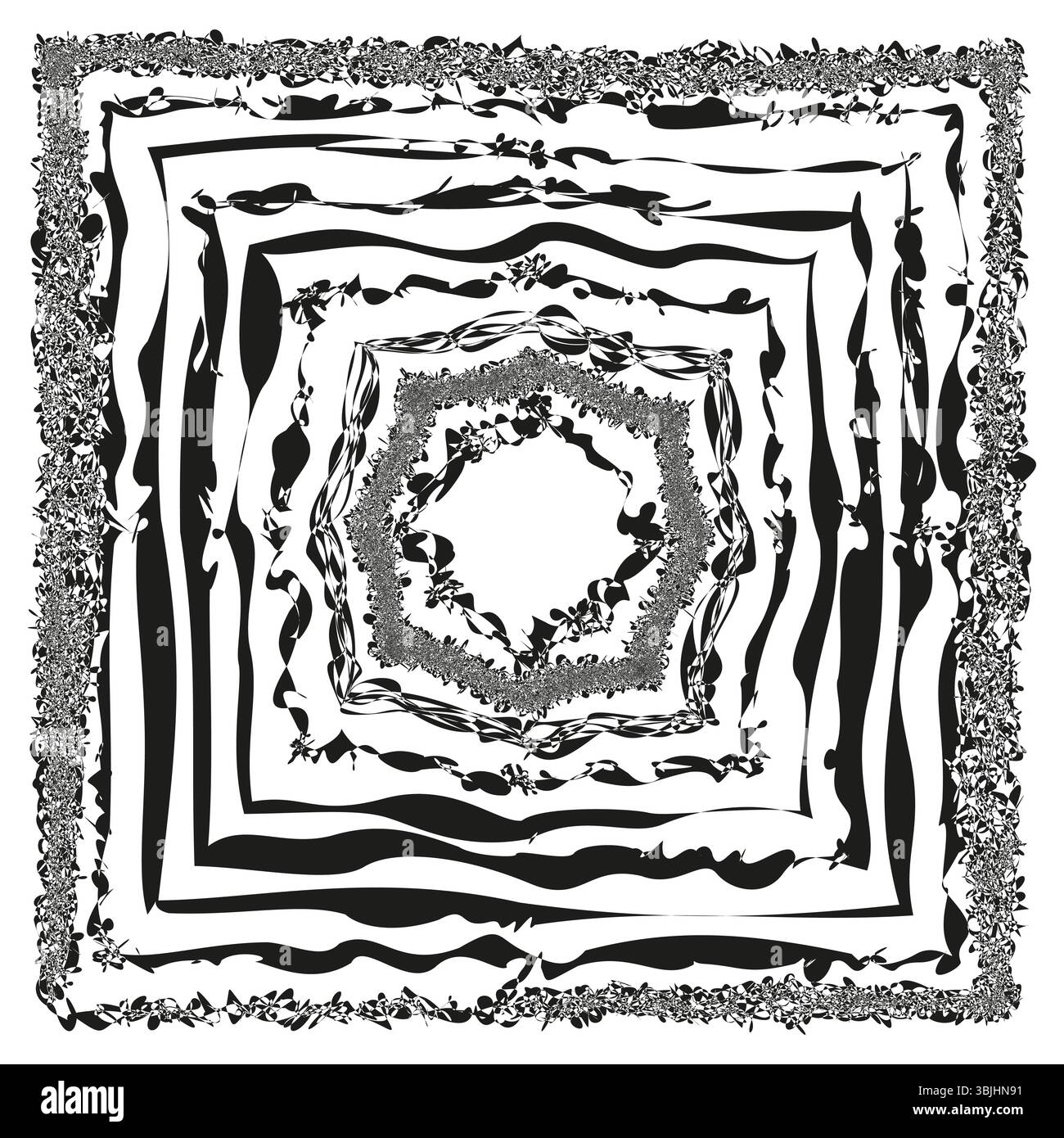 Black white squares. Vector geometric pattern. Concentric frame design ...