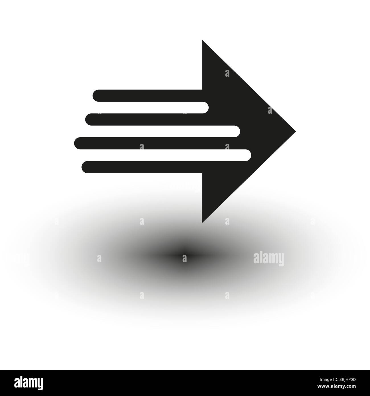 Right arrow icon. Forward motion symbol. Speed direction mark. Vector ...