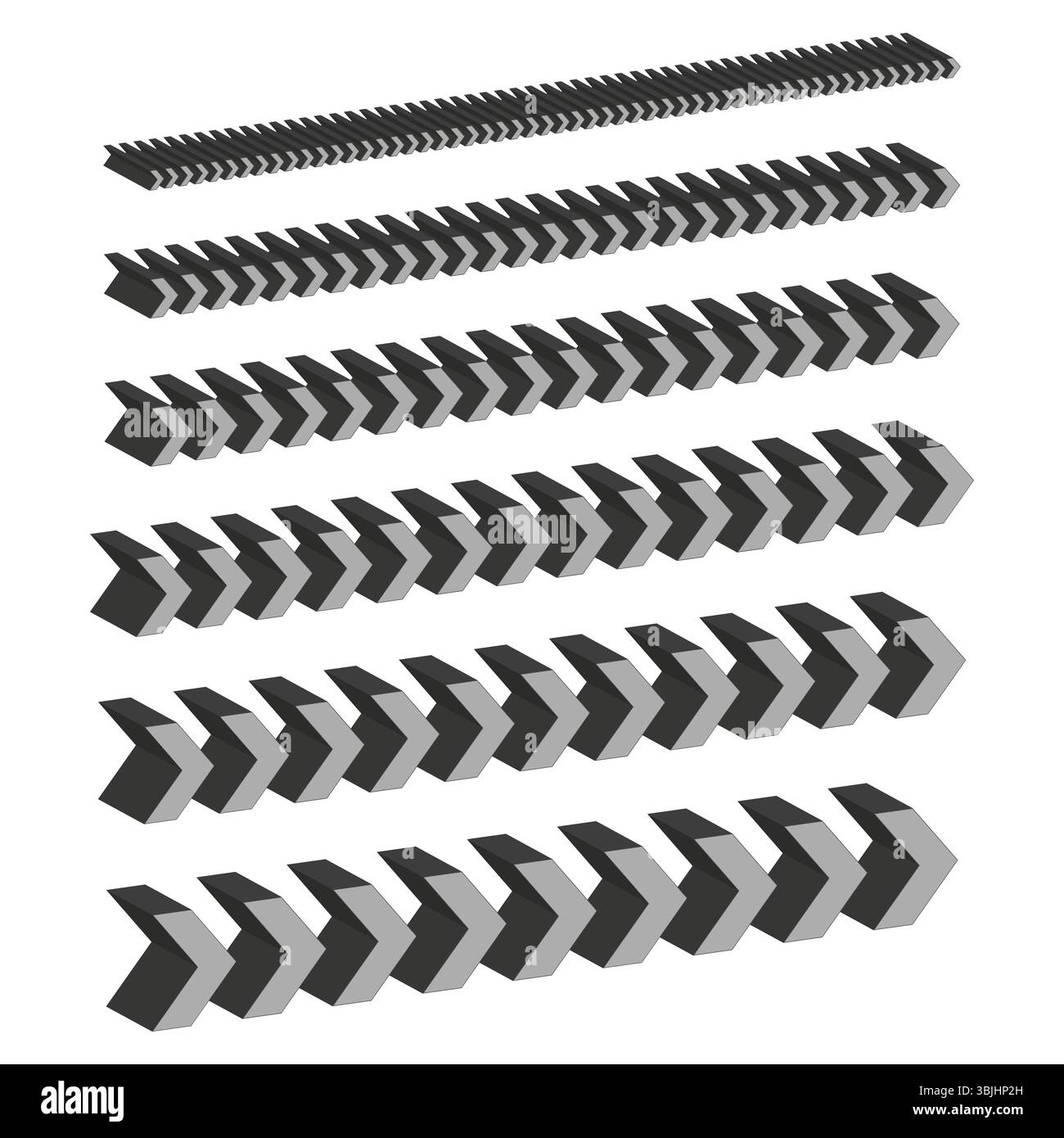 3D arrow symbols. Isometric arrow icons. Thick vector arrows. Graphic ...