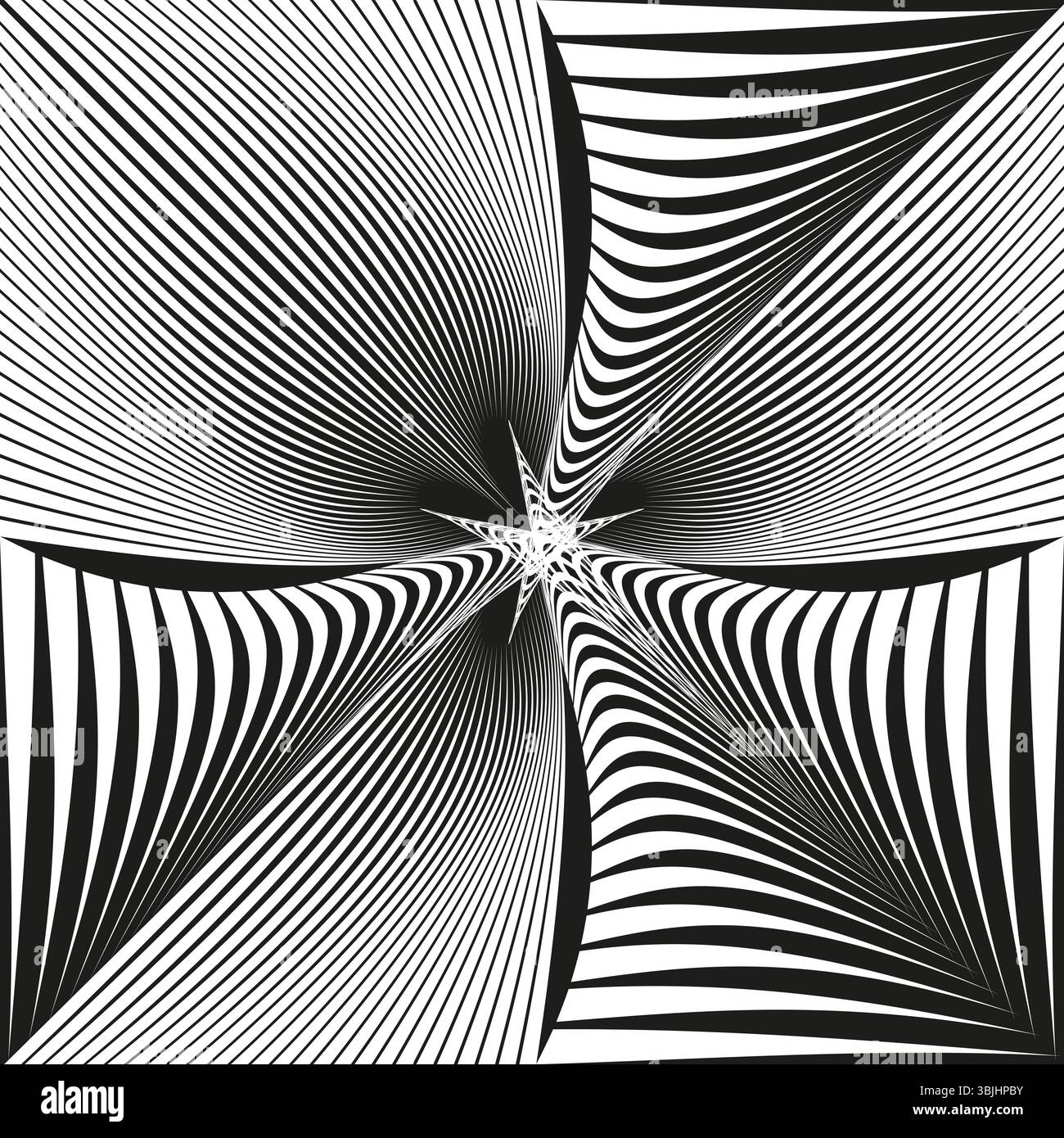 Spiral fold motion. Abstract line curve. Vector twist shape. Black and ...