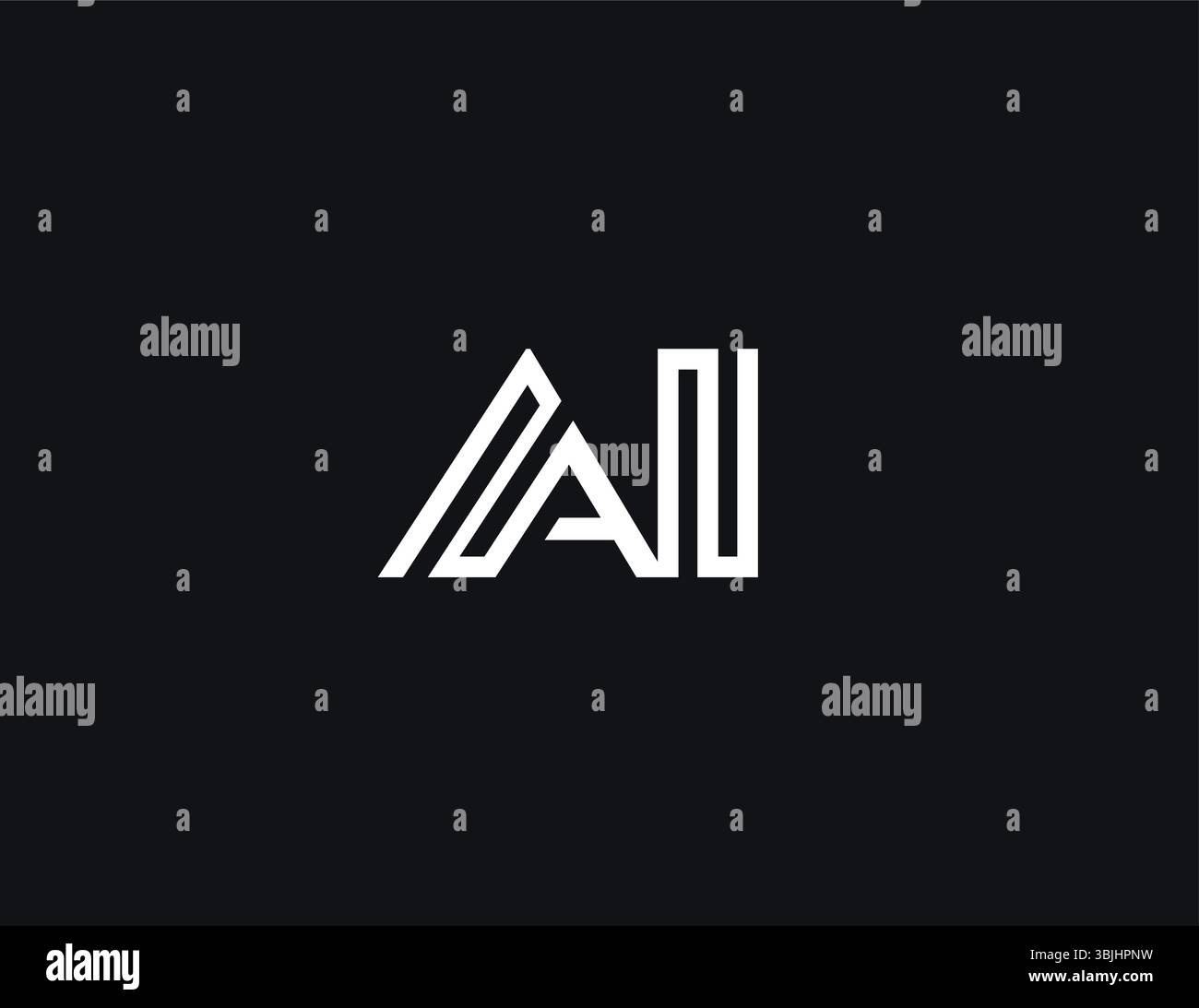 AI Logo Symbol Modern Tech Monogram Design For Neural Network, CPU ...